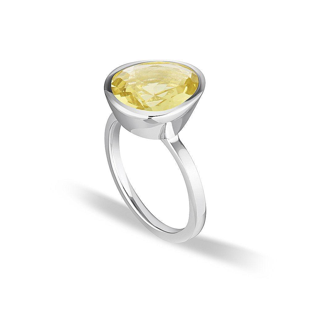 Celebration Stacker Ring - Large Tri-Cut - Lemon Quartz – UbyKate