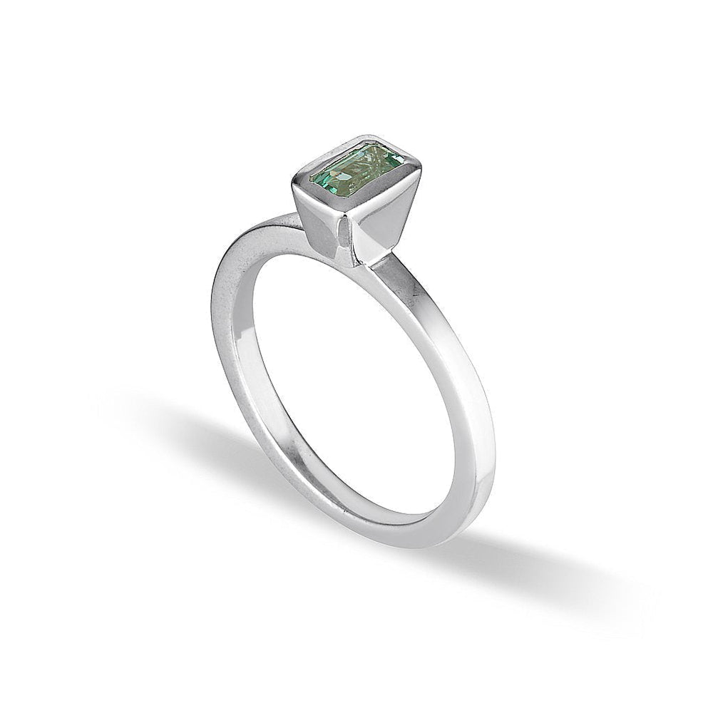 Celebration Stacker Ring - Small Emerald Cut Rectangle - Green Amethys – UbyKate