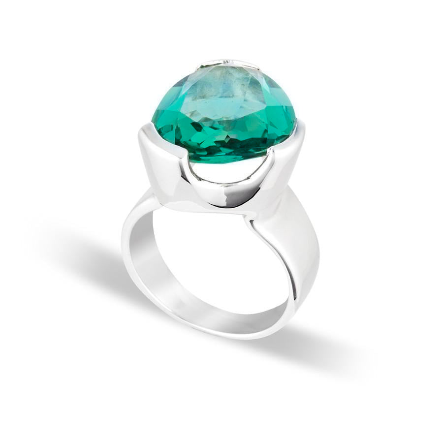 Original Tri-Cut Gemstone Ring - Sterling Silver / Paraiba Nano Quartz ...
