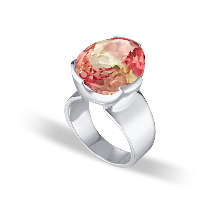 Original Tri-Cut Gemstone Ring - Sterling Silver / Sunset | UbyKate Gemstone Jewellery