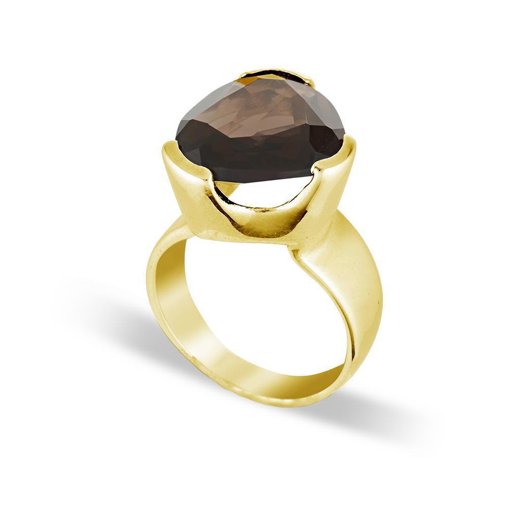 Original Tri-Cut Gemstone Ring - Yellow Gold / Smoky Quartz | UbyKate ...